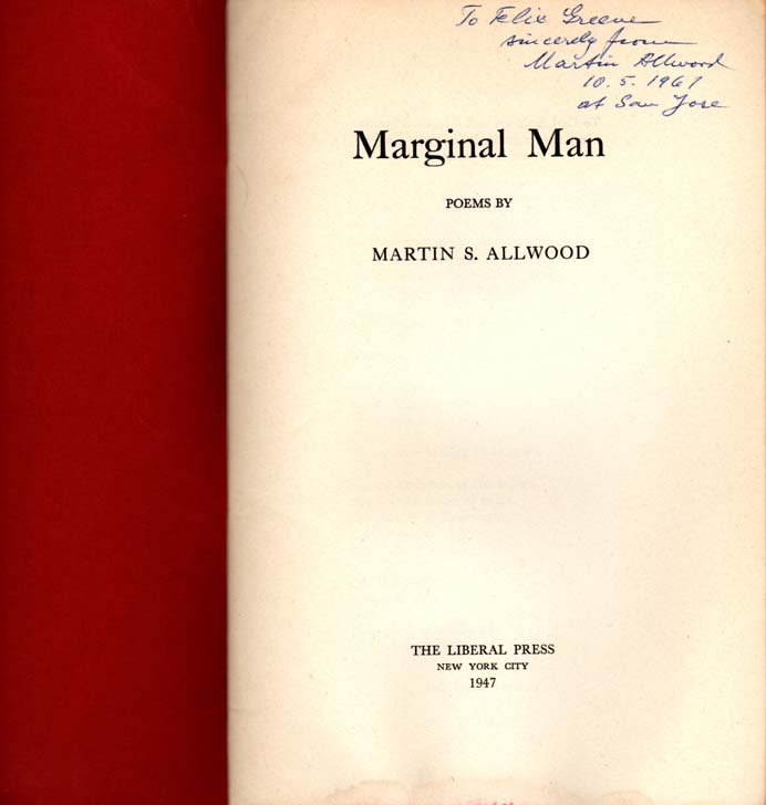 Marginal Man [inscribed by the author].